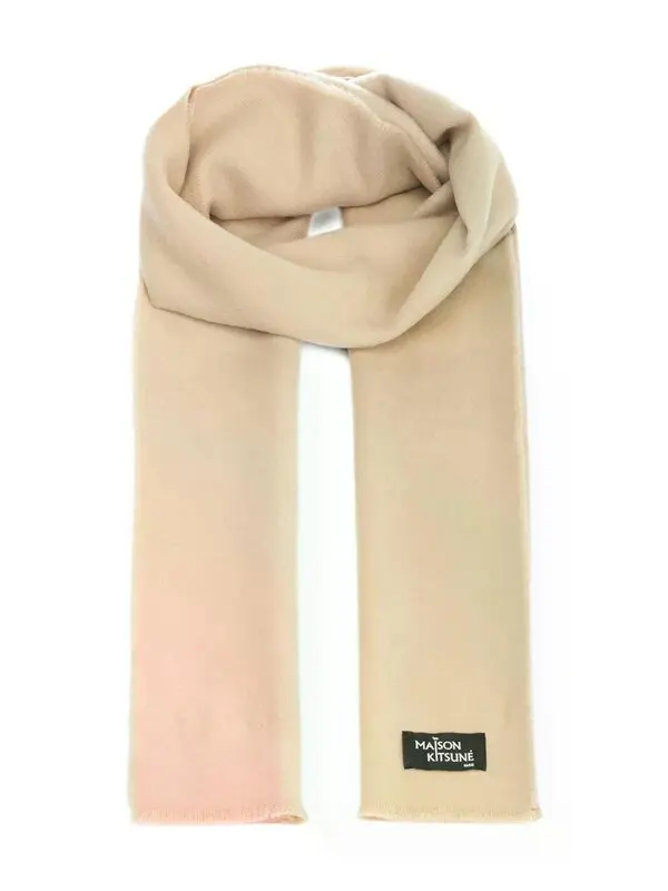 Maison Kitsuné Wool Frayed Scarf - Neutrals