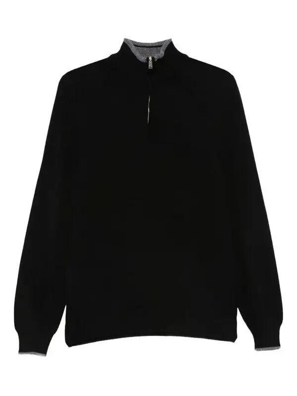 Fedeli Half-zip Sweatshirt - Black