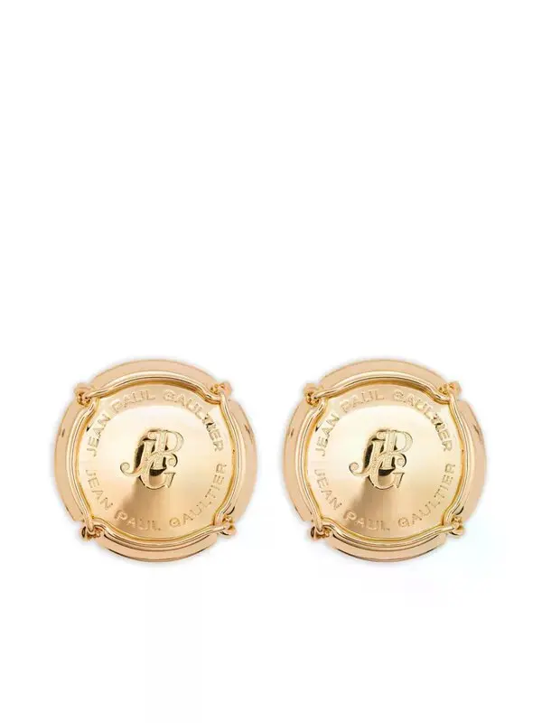 Jean Paul Gaultier Logo Earrings - Gold