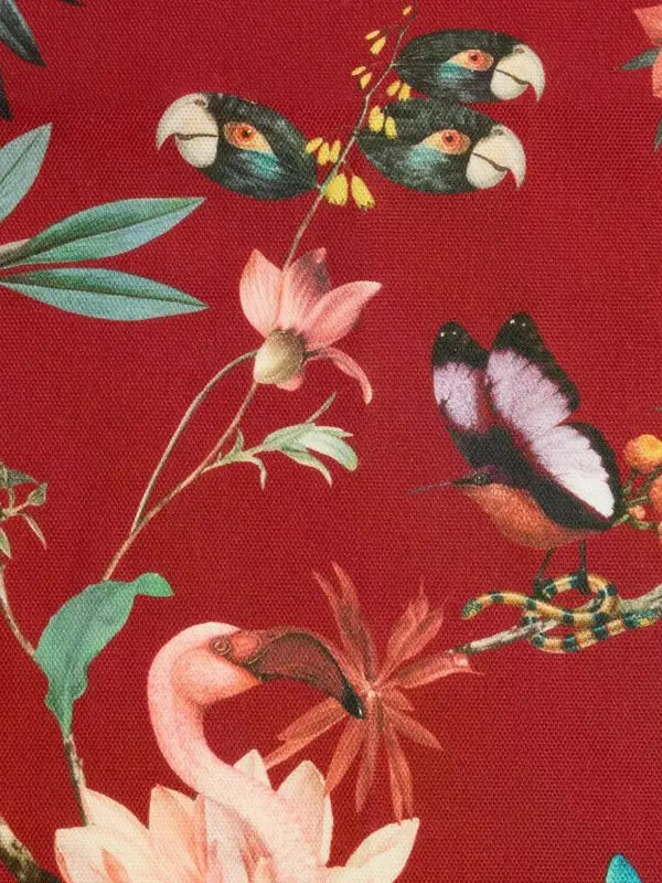 La DoubleJ X Beto Val Fantastic Creatures Floral-print Napkins - Red