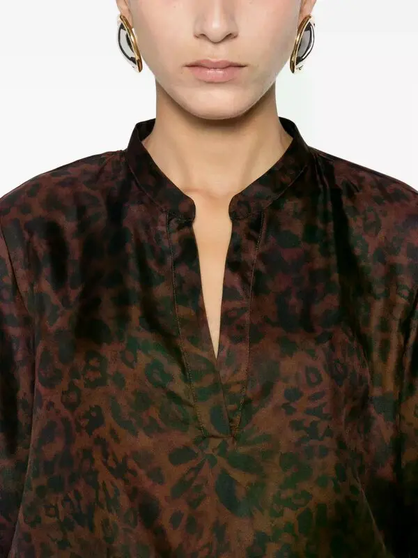 CALIBAN Animal-print Blouse