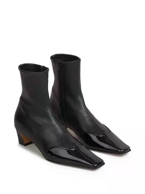 Khaite Patent Leather Ankle Boots