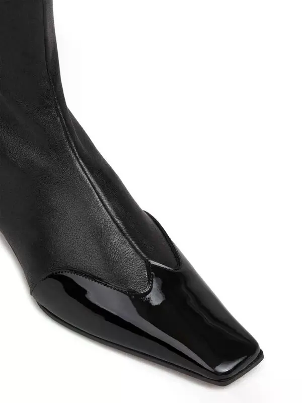 Khaite Patent Leather Ankle Boots