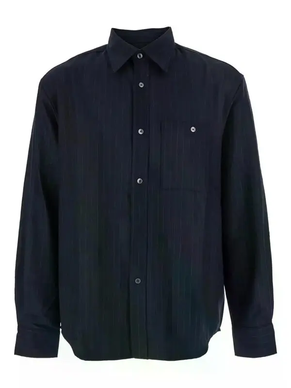 TONYWACK Pinstripe-pattern Long-sleeve Shirt - Blue