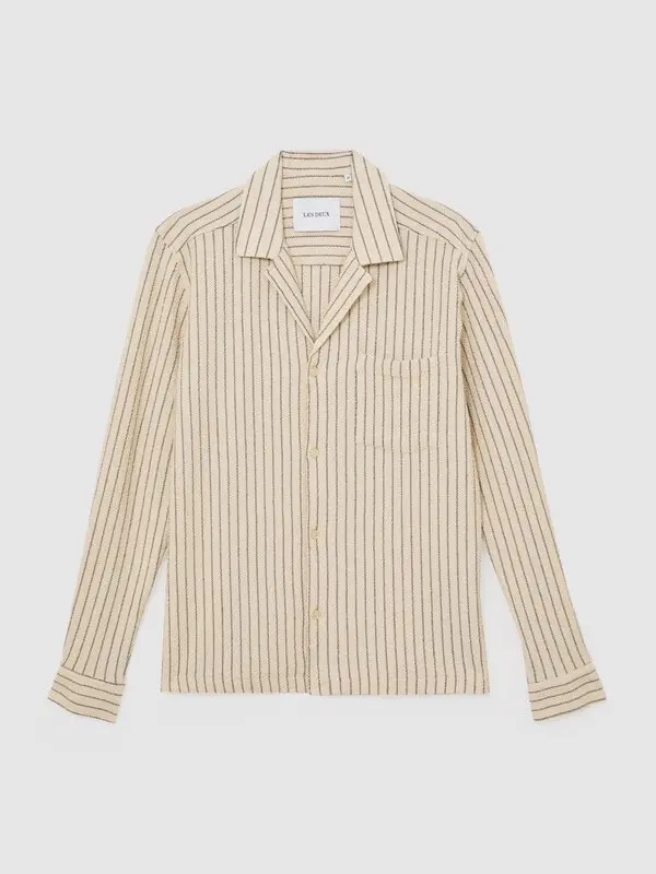 LES DEUX Textured Stripe Overshirt