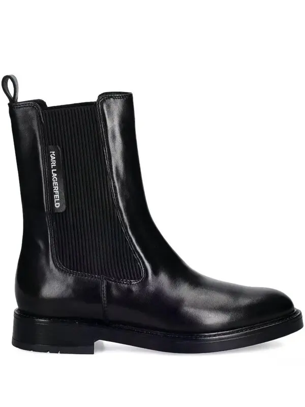 Karl Lagerfeld Ribbed Panel Flat Boots