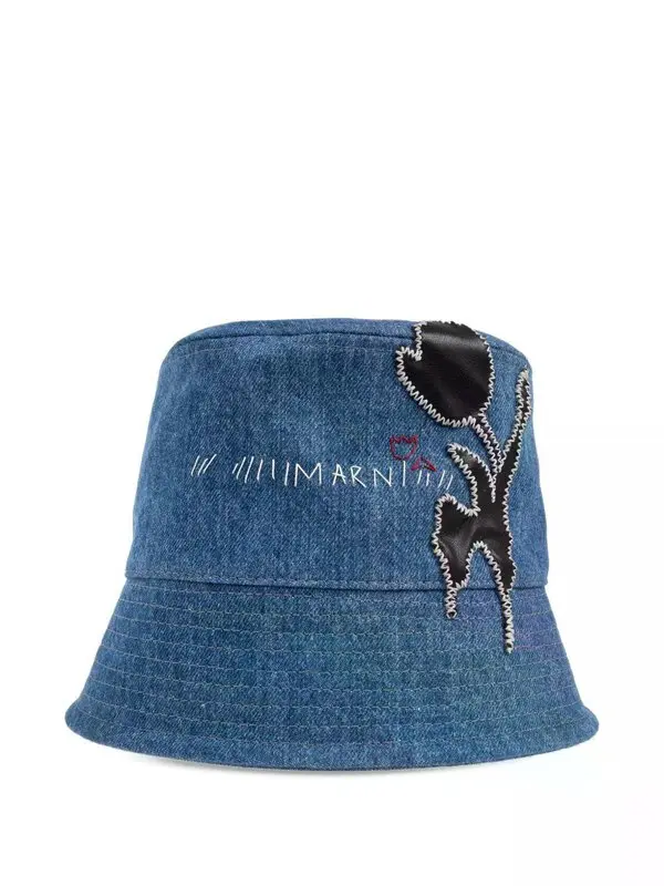Marni Appliqué Bucket Hat - Blue