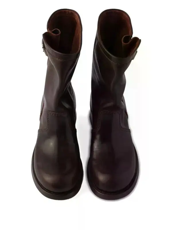 Prada 40mm Logo-buckle Leather Boots