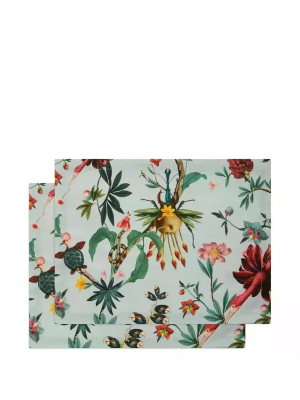 La DoubleJ X Beto Val Fantastic Creatures Floral Placemats - Blue