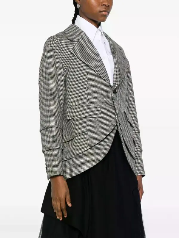 Noir Kei Ninomiya Houndstooth Layered Jacket - Black | Editorialist