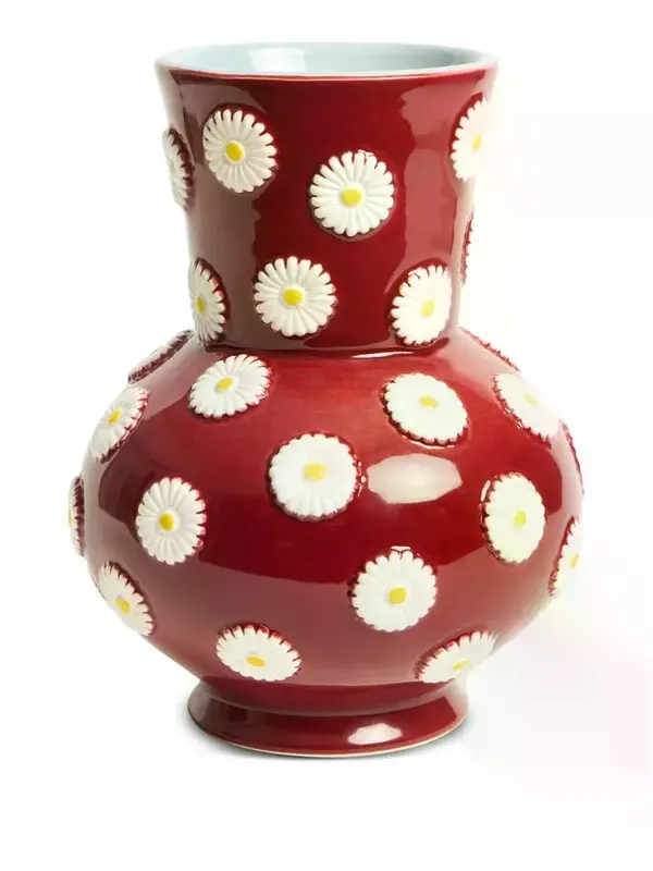 La DoubleJ Daisy-motif Vase - Red