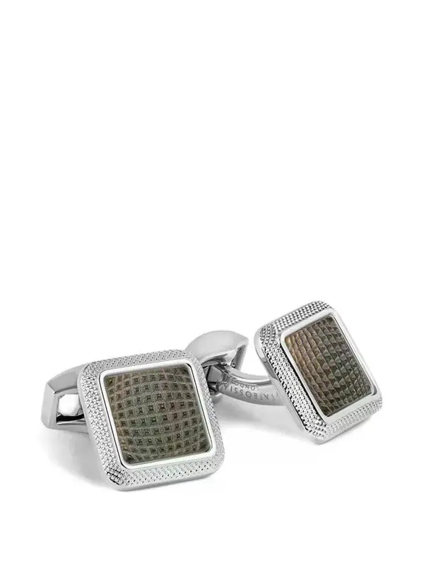 Tateossian Embossed Square Cufflinks - Silver