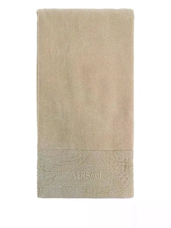 Versace Embossed-logo Bath Towel - Neutrals