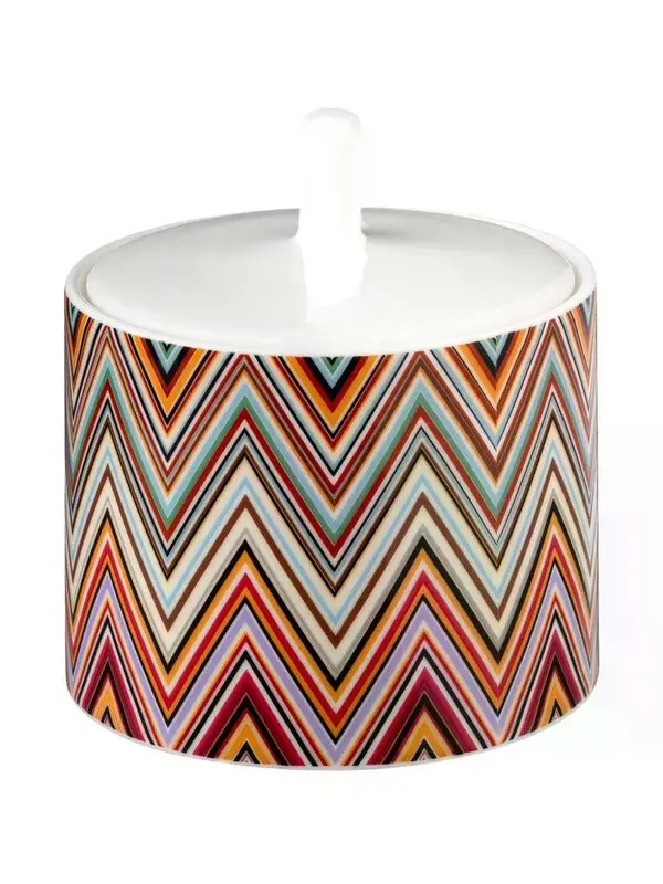 Missoni Zigzag-pattern Sugar Pot - White