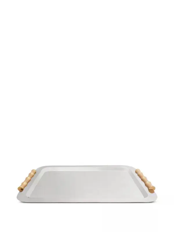 L'Objet Large Bamboo Serving Tray - Silver