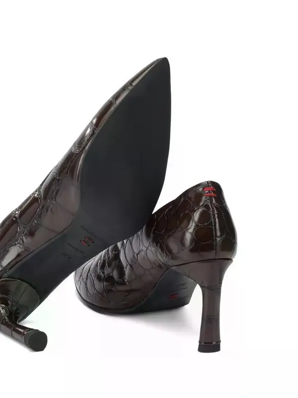 HALMANERA Pointed-toe Crocodile-effect Pumps