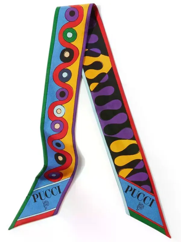 Emilio Pucci Iride Leocorno-print Silk Scarf - Blue