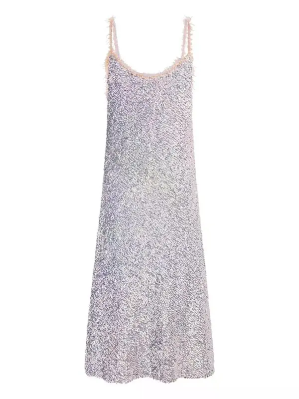 Rabanne Sequin-embellished Slip Midi Dress - Silver
