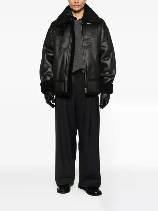 DUNST Shearling-collar Zip Jacket