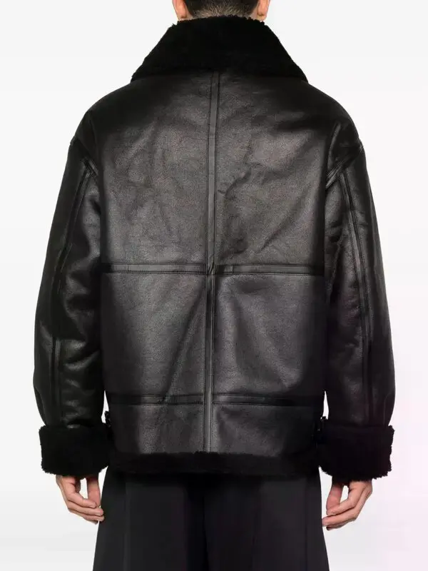 DUNST Shearling-collar Zip Jacket