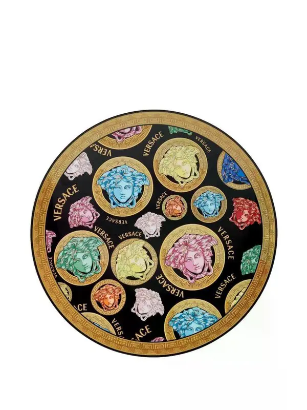 Versace Medusa Amplified Round Charger Plate - Black