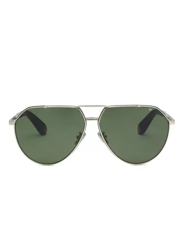 Philipp Plein Pilot Frame Double-bridge Sunglasses - Silver