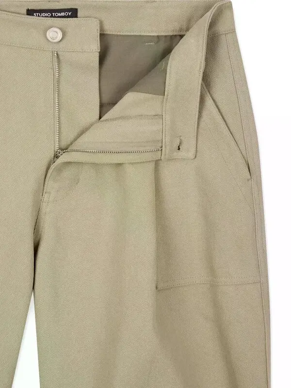 STUDIO TOMBOY Button-detail Cotton Trousers