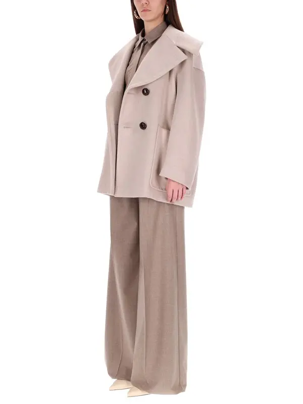 Max Mara Double-breasted 'mario' Coat - Beige