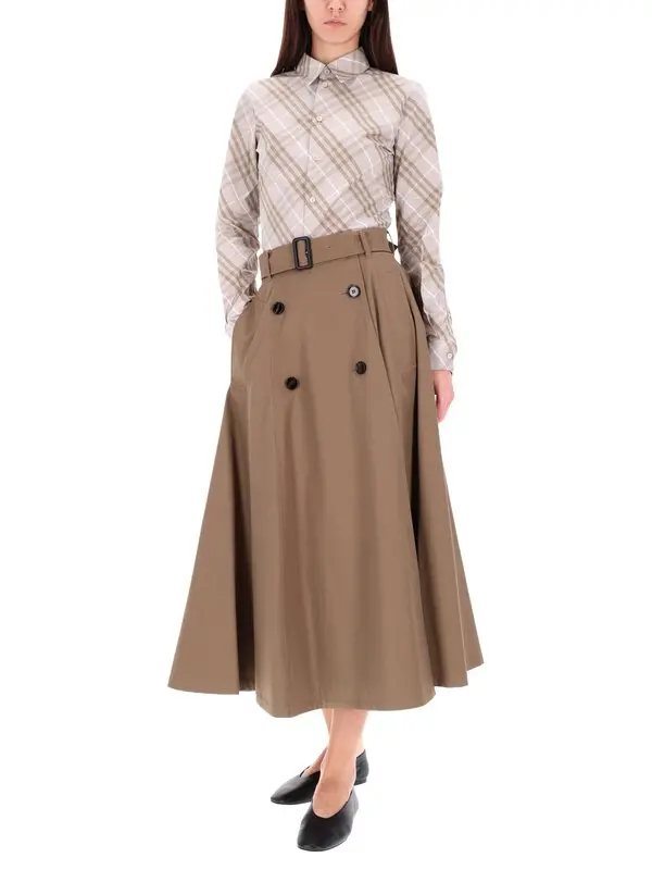 Burberry Brenda Midi Skirt - Brown