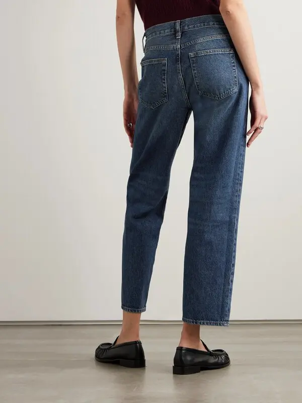 FRAME The Hang Cropped Mid-rise Straight-leg Jeans - Blue