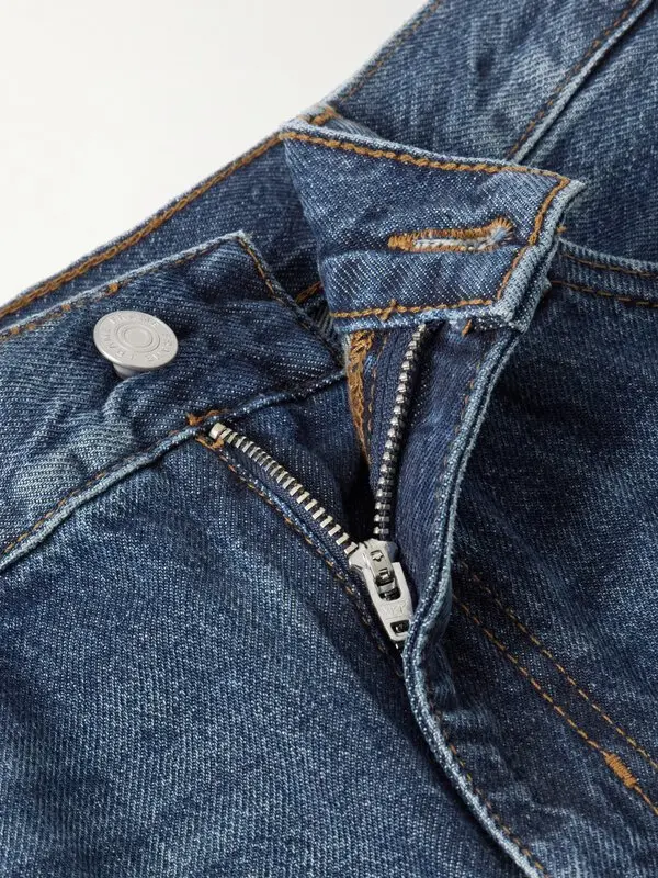 FRAME The Hang Cropped Mid-rise Straight-leg Jeans - Blue