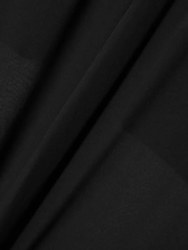 FRAME Pussy-bow Velvet-trimmed Silk-chiffon Blouse