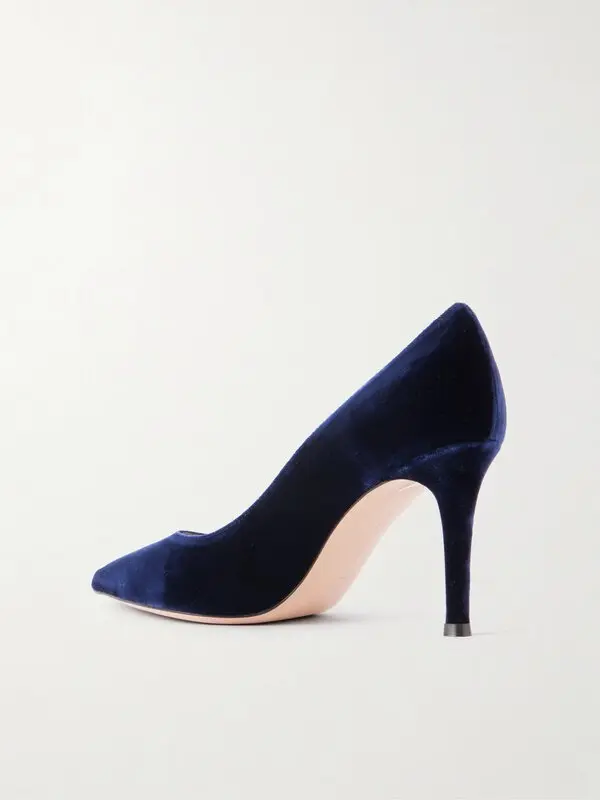 GIANVITO ROSSI 85 Velvet Pumps - Blue