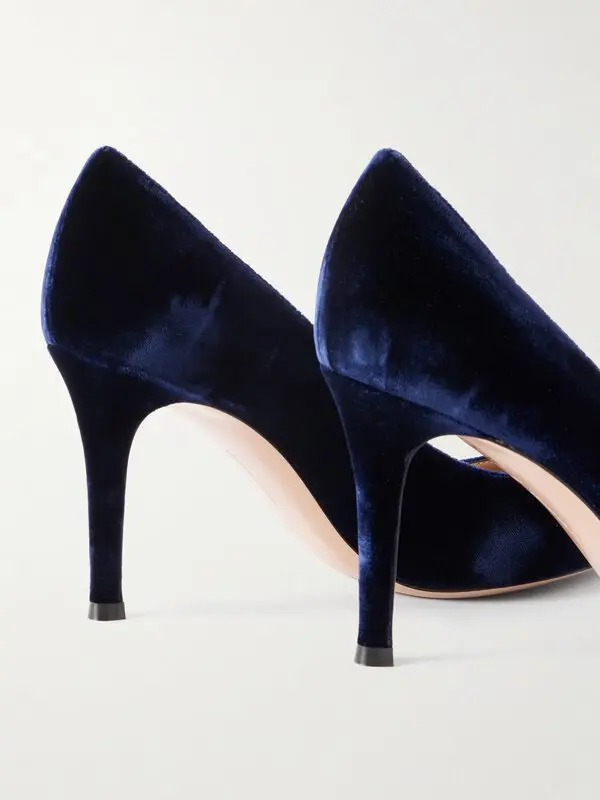 GIANVITO ROSSI 85 Velvet Pumps - Blue