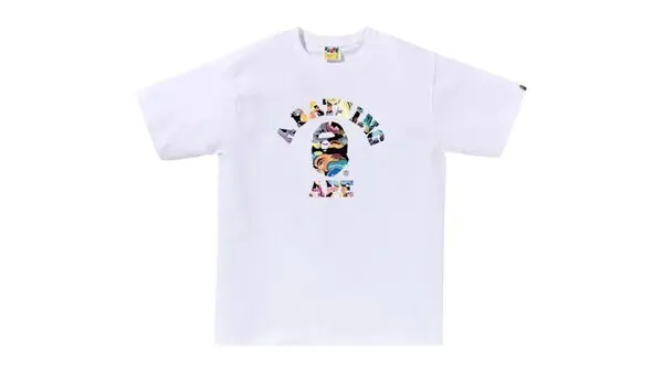 A BATHING APE Art Camo College Tee Shirt - White