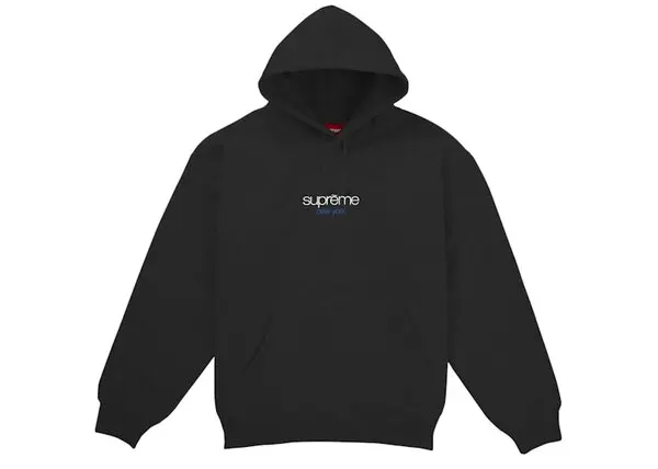 Supreme Classic Logo New York Shop Hooded Sweatshirt - Black