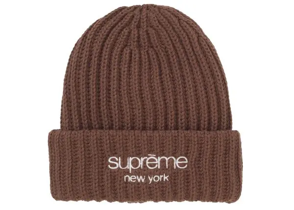 Supreme Chunky Rib Beanie - Brown