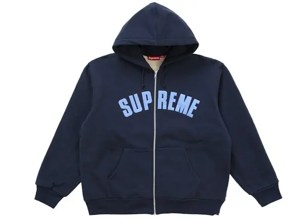 Supreme Arc Thermal Lined Zip Up Hoodie - Navy Blue