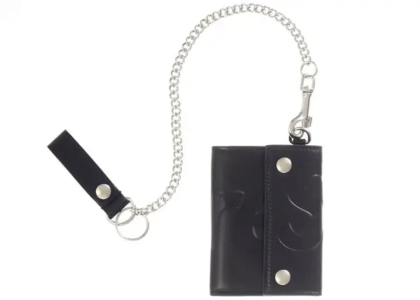 Supreme Leather Chain Wallet - Black