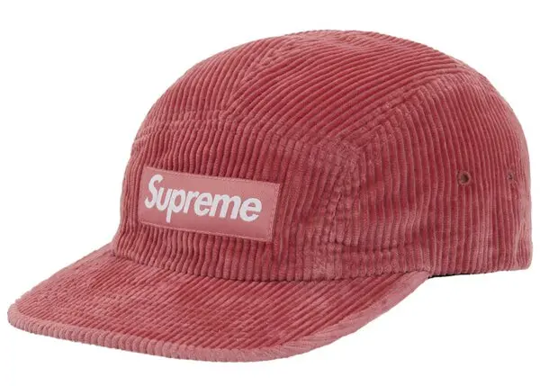 Supreme Corduroy Camp Cap - Coral