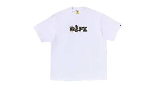 A BATHING APE 1st Camo Logo Relaxed Fit Tee Shirt - White
