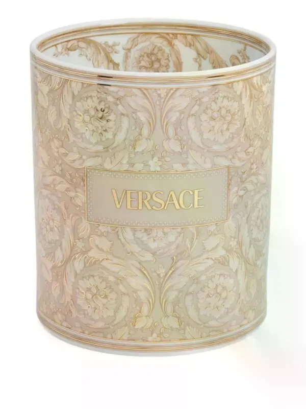 Versace Barocco Round Small Vase - White