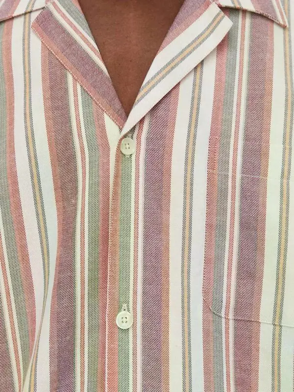 LES DEUX Striped-pattern Short-sleeve Shirt