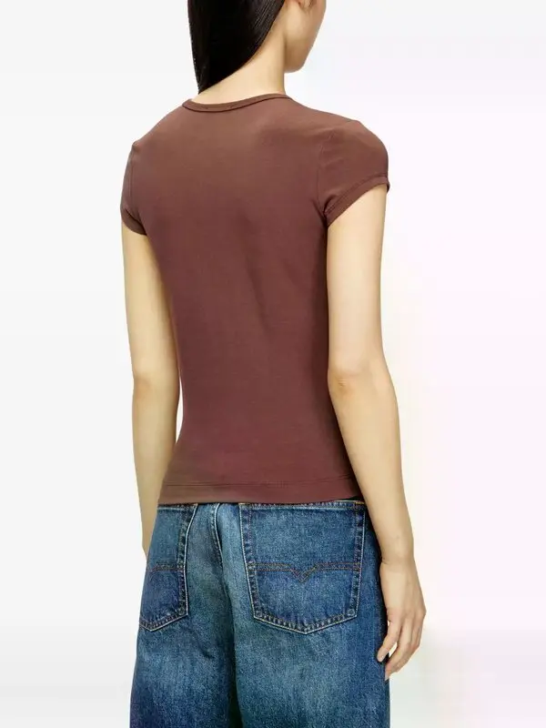 DIESEL® Logo-embroidered T-shirt - Brown