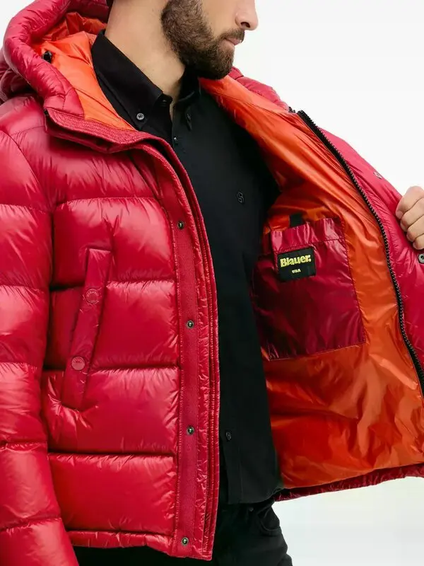 BLAUER. Hooded Padded Jacket - Red
