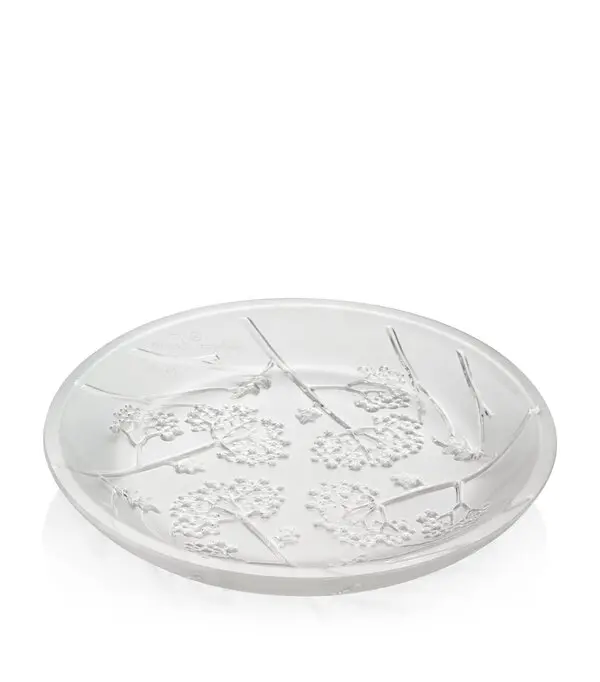 Lalique Crystal Ombelles Flat Bowl - Clear
