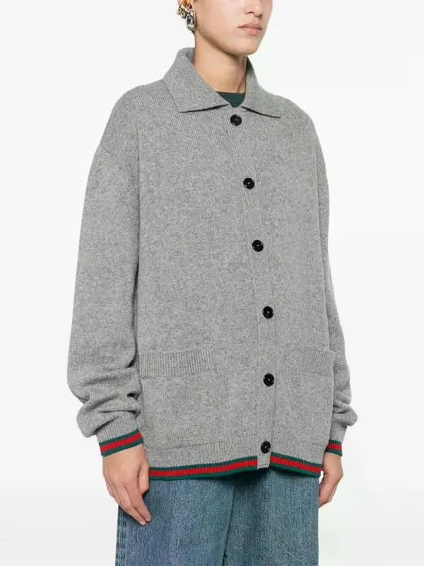 Gucci Striped Hem Cardigan