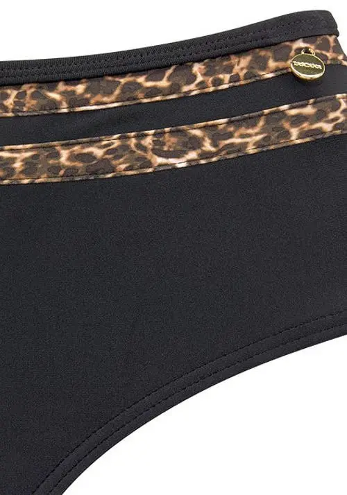 LASCANA Leopard Trim Mid-rise Bikini Bottom