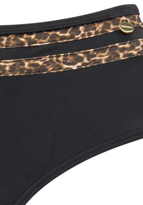 LASCANA Leopard Trim Mid-rise Bikini Bottom