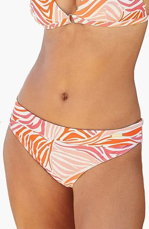 LASCANA Zebra Print Fold Over Bikini Bottom - Orange Multi